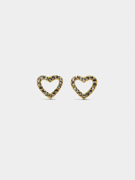 HEART EARRINGS WITH CRYSTALS - STAINLESS STEEL
