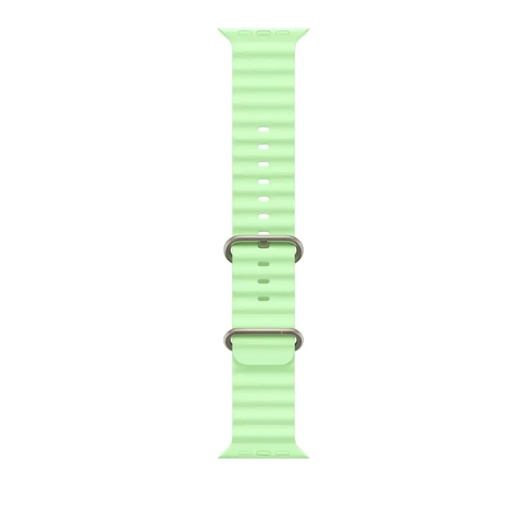 Apple Narukvica za sat Ocean, 49 mm, Neon Green, Natural Titanium Finish