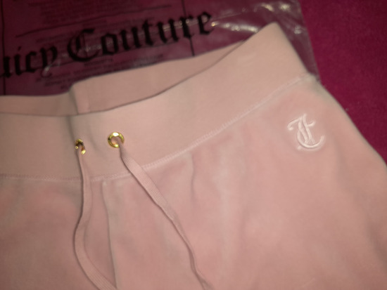 Juicy Couture bebi roze pliš donji deo trenerke%