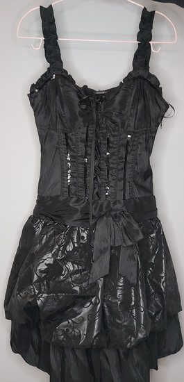 Crna goth lolita haljina L