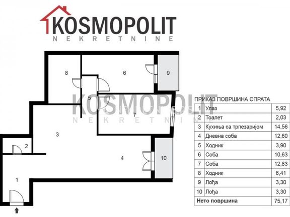 Čukarica, Cerak, Partizanske vode, 3.0, 75m2, 226875 EUR