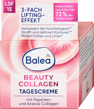 Balea
Učvršćujuća dnevna krema protiv bora – sa peptidima, kolagenom iz akacije i ZF15, 50 ml