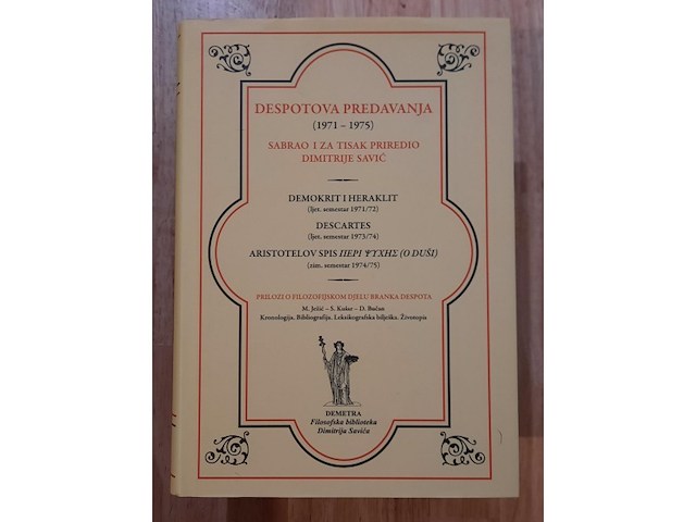 Despotova predavanja 1971-75