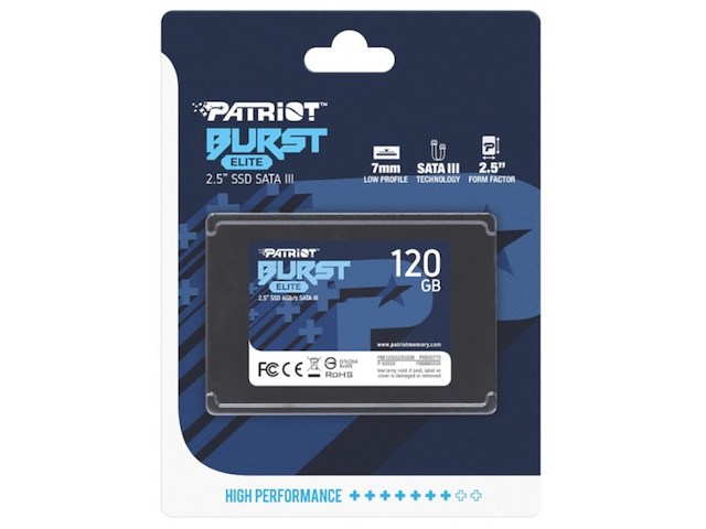 SSD 2.5 SATA3 6Gb/s 120GB Patriot Burst Elite 450MBs/320MBs PBE120GS25SSDR
