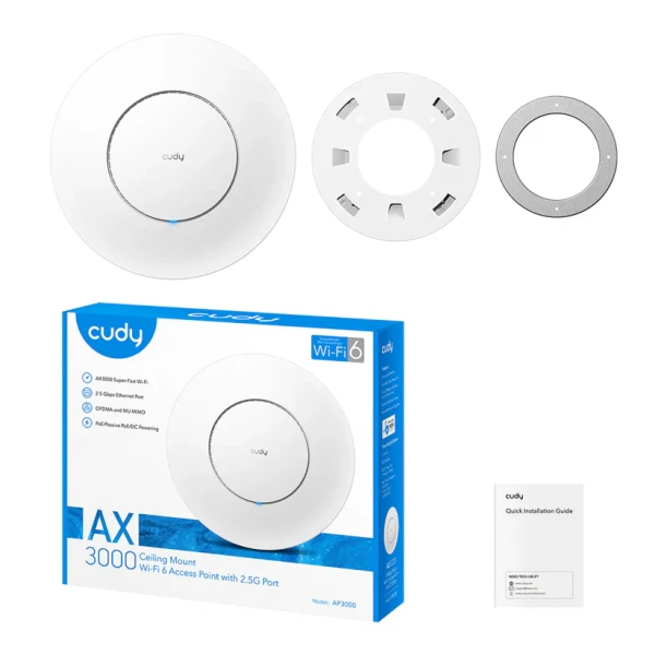 Wireless Access Point Cudy AP3000/AX3000 WiFI 6 2.5G/Plafonsko-zidno kućište
