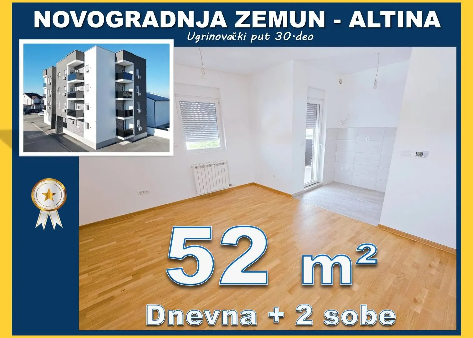 Prodaja, dvosoban stan, 52m², Altina, Beograd