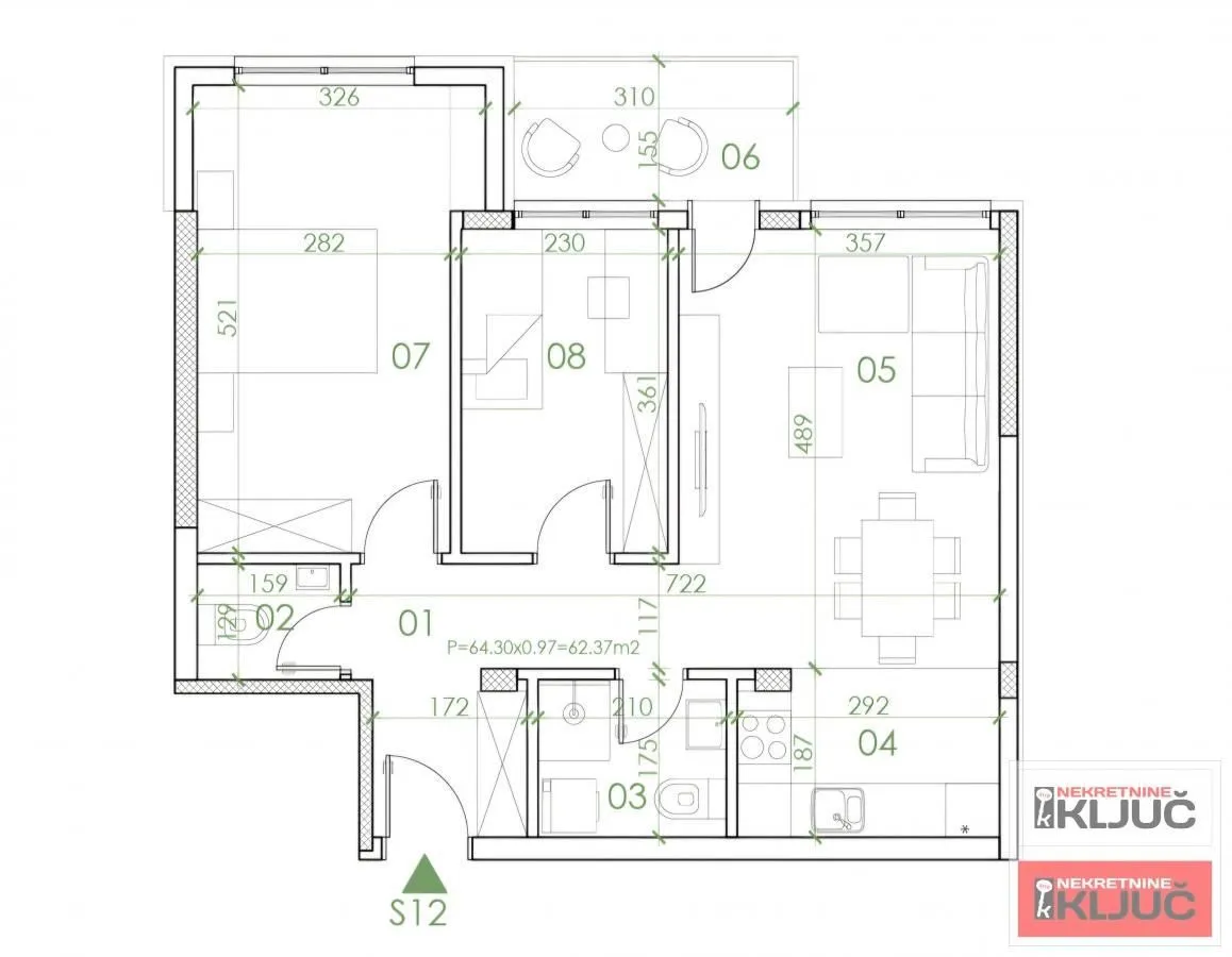 Prodaja, dvosoban stan, 63m², Telep, Novi Sad Sve Podlokacije