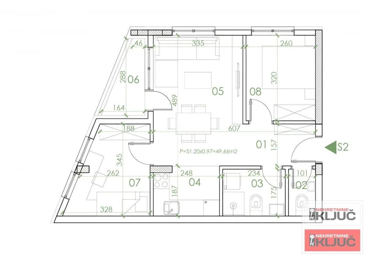 Prodaja, dvosoban stan, 50m², Telep, Novi Sad Sve Podlokacije