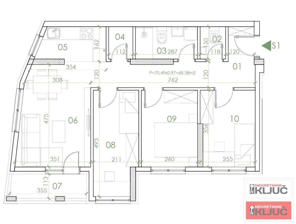 Prodaja, trosoban stan, 69m², Telep, Novi Sad Sve Podlokacije