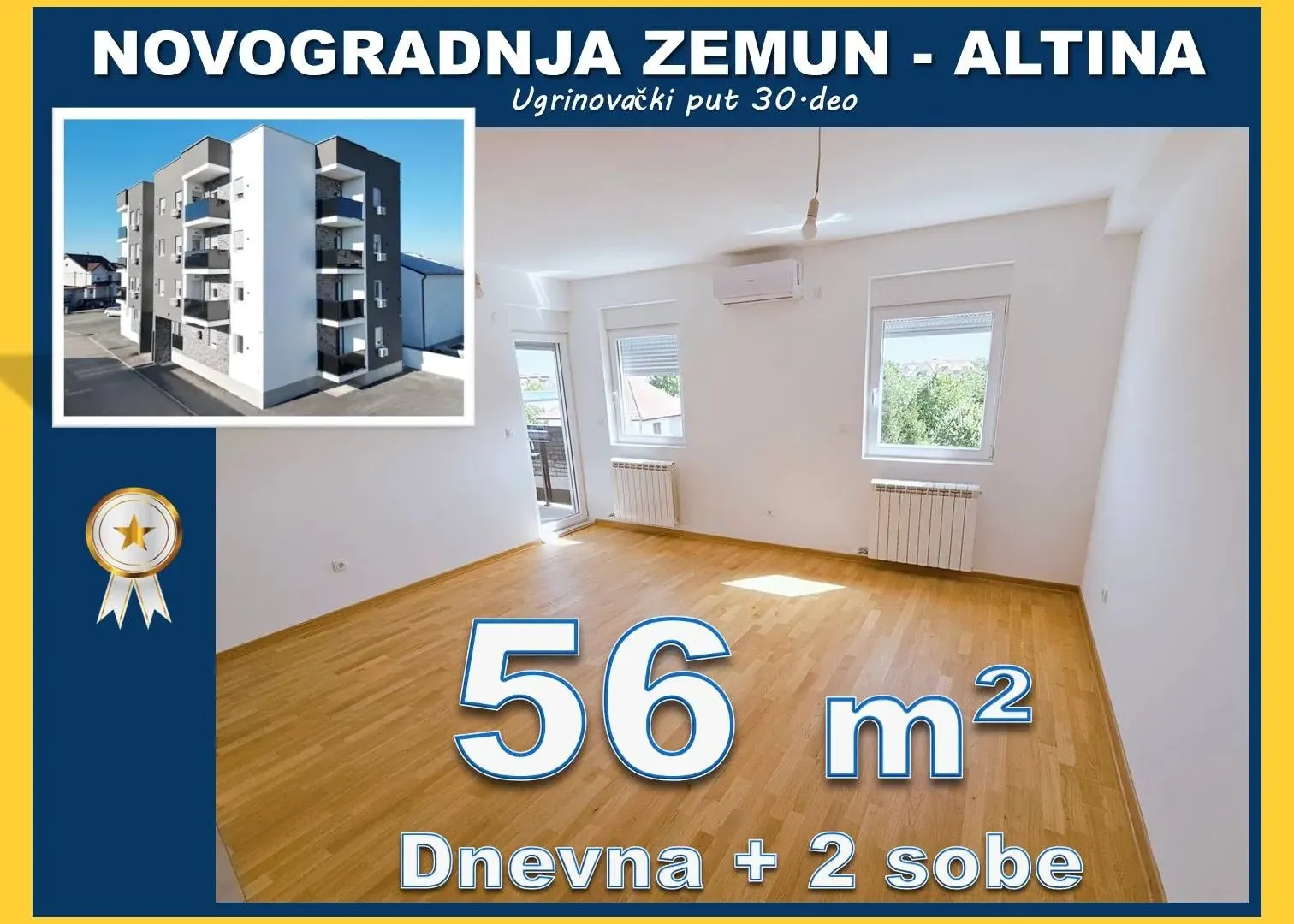 Prodaja, dvosoban stan, 56m², Altina, Beograd