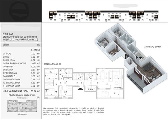 Stan,Veternik,Veternik,kv: 88.00, € 132000