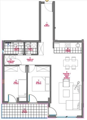 Stan,Novi Sad,Telep,kv: 72.00, € 181600