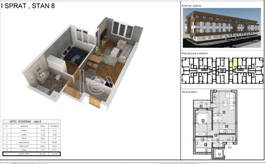 Stan,Novi Sad,Adice,kv: 43.00, € 86000