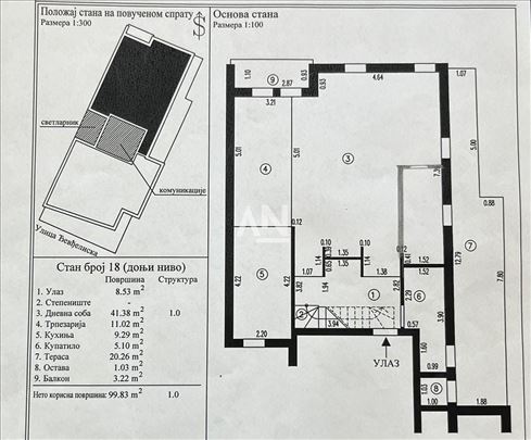 Đevđelijska Adaptibilan u 5.5 Garaža x 3+parking m