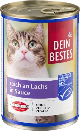 DEIN BESTES
Kompletna hrana za odrasle mačke - losos u sosu, 415 g
Kompletna hrana za životinje
