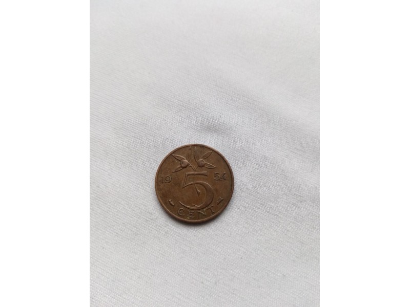 Холандија 5 центи,1954 год.ретко