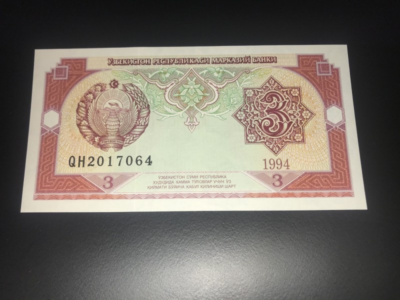 UZBEKISTAN 3 SUM. UNC.