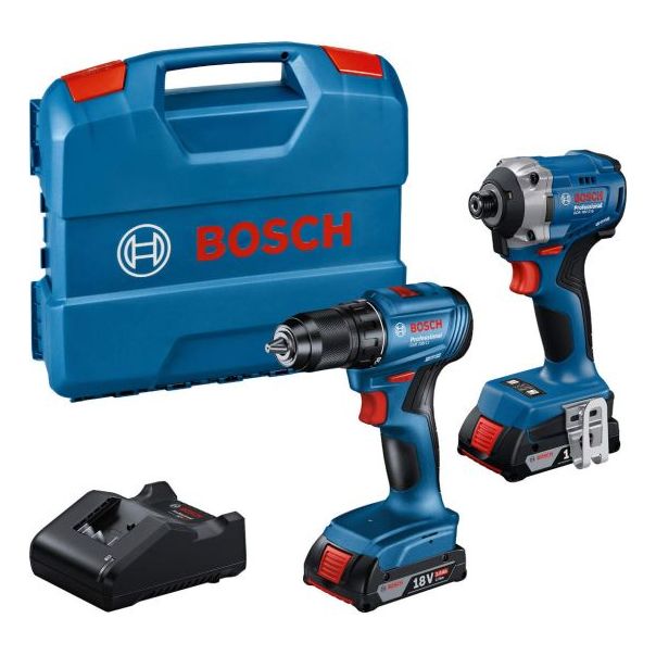 BOSCH Aku set udarni odvrtač GDR 18V-215 bušilica-odvrtač GSR 185-Li; 2x2,0Ah,punjač i kofer