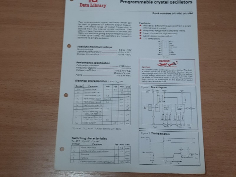 Servisno uputstvo za programibilni oscilator iz 1985. g