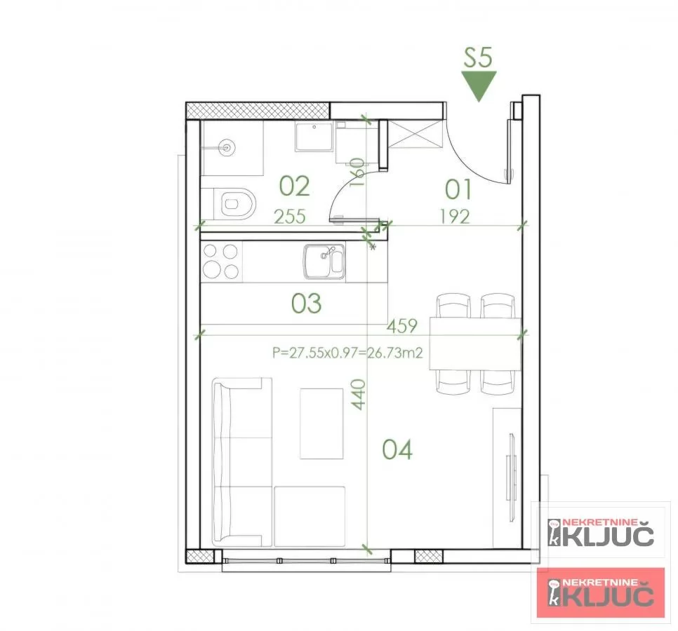 TELEP, 27m2, Garsonjera sa pdv, Izgradnja