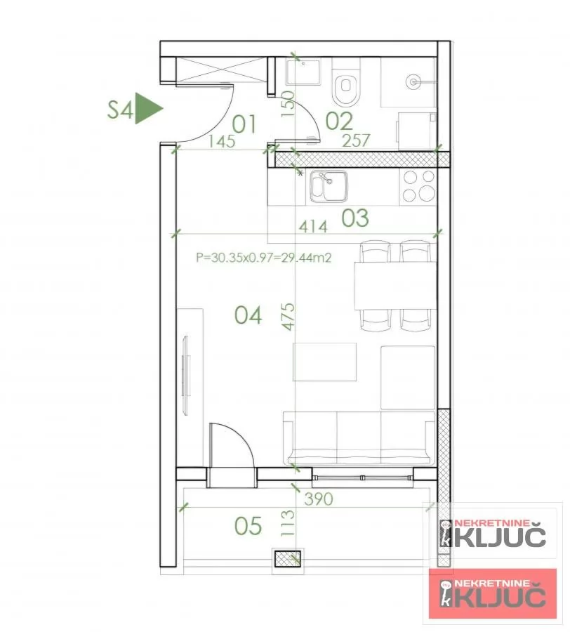 TELEP, 30m2, Garsonjera sa pdv, Izgradnja