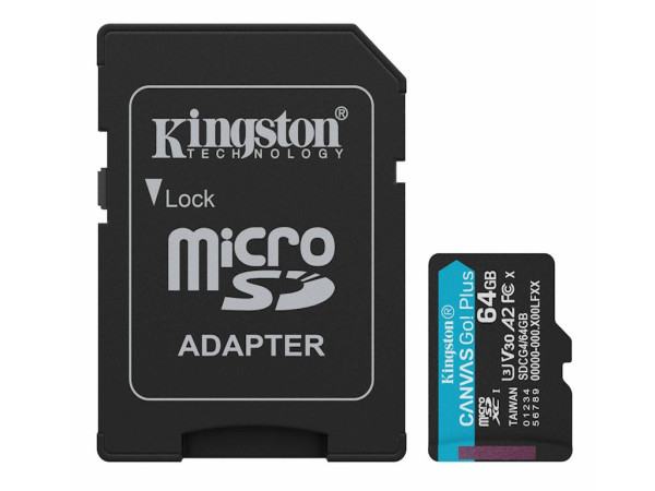 Memorije kartice KINGSTON SDCG464GBCanvas Go! PlusmicroSD200100MBs+adapter' ( 'SDCG464GB' )