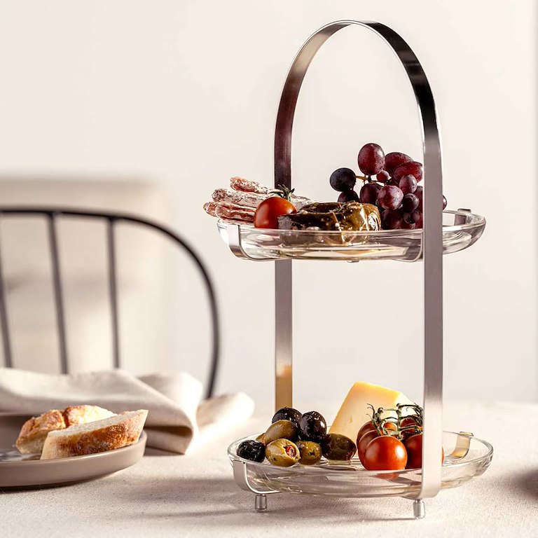 ETAŽER CUCINA 2 strata – Etagere CUCINA silver 2-piece