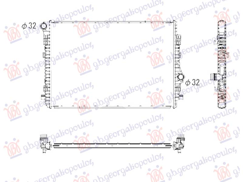 HLADNJAK MOTORA 1.5 TSI BENZIN (CEVI DIJAGONALNO) (650×465) VW GOLF VIII (2024-) (OEM: 5QM121251AB, 5WA121251E)