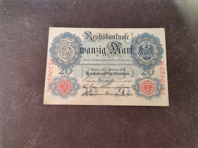 GERMANY 20 MARK 1914