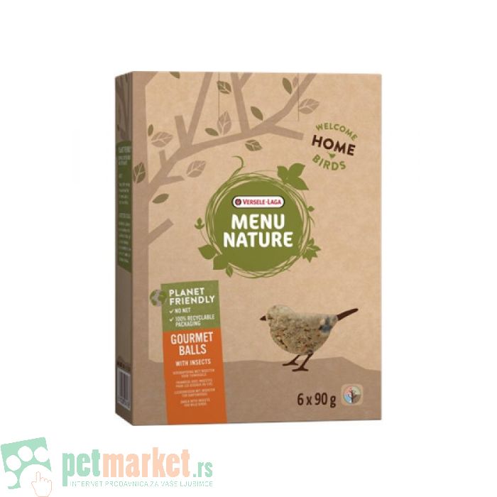 Menu Nature: Poslastice sa insektima za divlje ptice Gourmet Balls, 9x60 gr