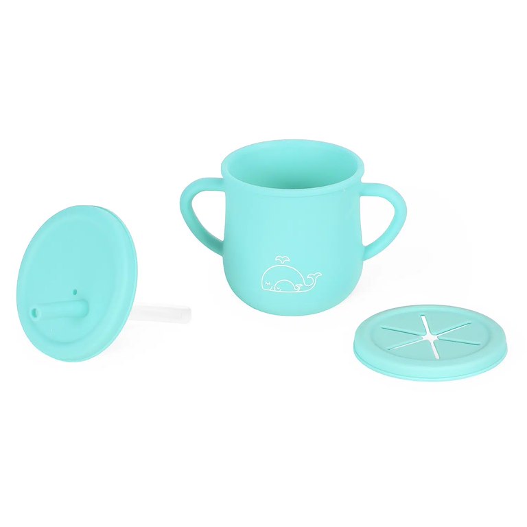 Elfi silikonska šolja 3u1 Kit – tirkizna