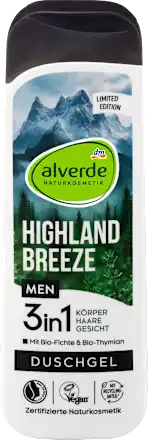 alverde NATURKOSMETIK MEN
Gel za tuširanje HIGHLAND BREEZE, 250 ml