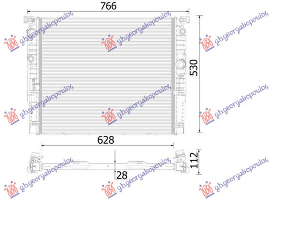 HLADNJAK MOTORA 2.0/4.4 HiBRID-BENZIN (628x530x26) BMW SERIES 5 (G30/G31) (2020-2024) (OEM: 17118642875, 17118743665)