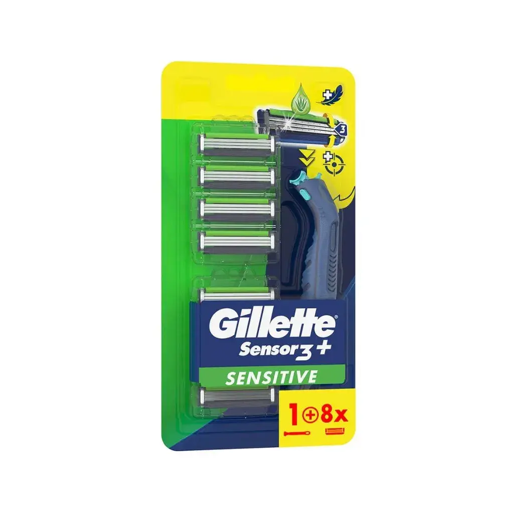 Gillette Aparat za brijanje Sensor3 Sensitive, 8 dopuna