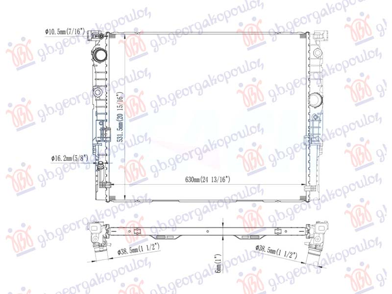 HLADNJAK MOTORA 2.0-3.0 BENZIN (MAN/AUTO) (630×536) BMW SERIES 7 (G11/G12) (2019-2022) (OEM: 17118650745, 17118686026, 17118743664)