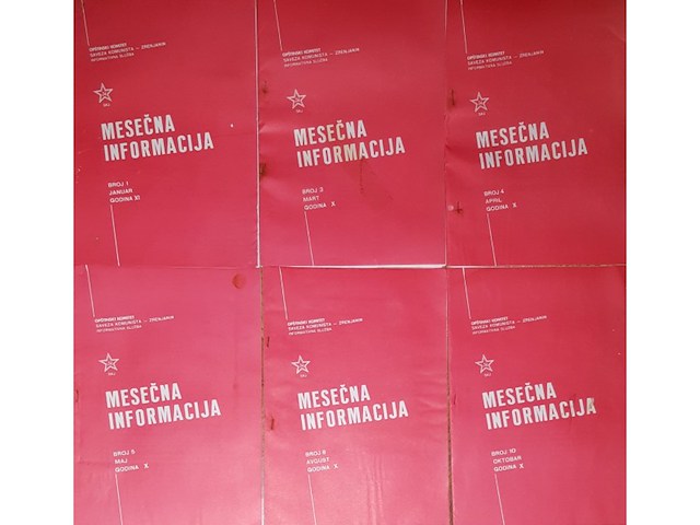 Mesečna Informacija `OK SKV` Zrenjanin Jugoslavija