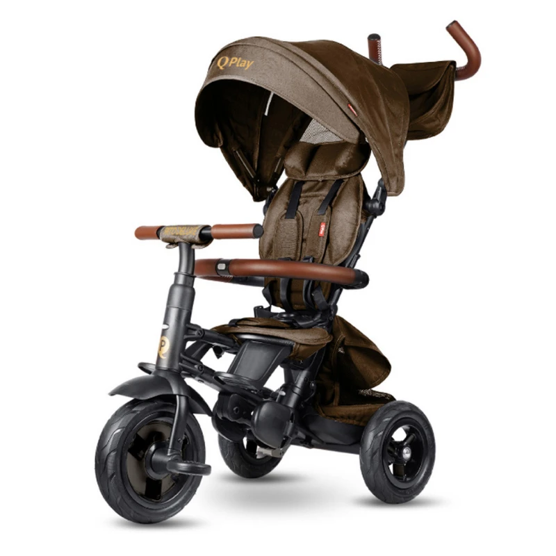 QPlay Rito Deluxe tricikl za decu Brown, 10m+