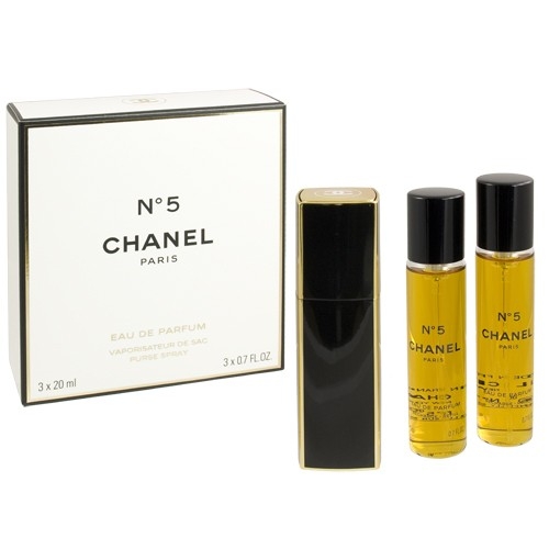 Chanel No.5 W edp 3x20ml refills + purse