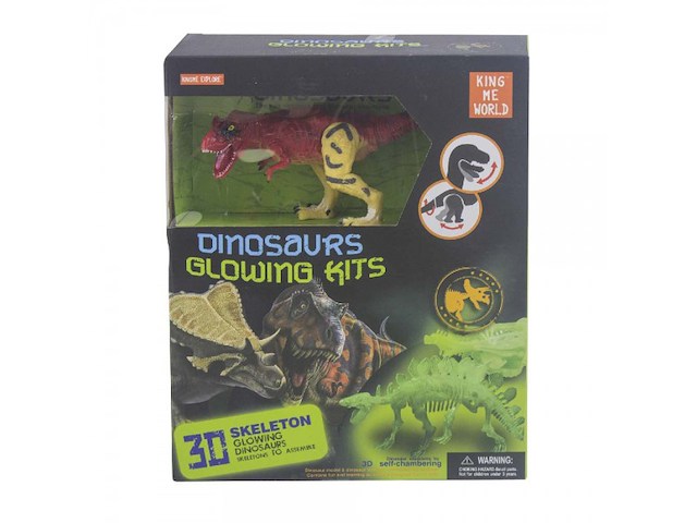 BEST LUCK Set 3D svetleći dinosaurus T-REX BE699805