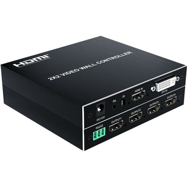 Kettz Video Wall Controller KT-VW202 – 2×2 Video Zid (4× HDMI, HDMIDVI Input)