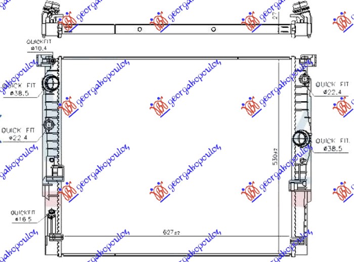 HLADNJAK MOTORA 3.0 BENZIN / DIZEL (AUTO) (627×530) BMW SERIES 6 (G32) GR. TOURISMO (2020-) (OEM: 8476010, 17118476010, 17118576997)
