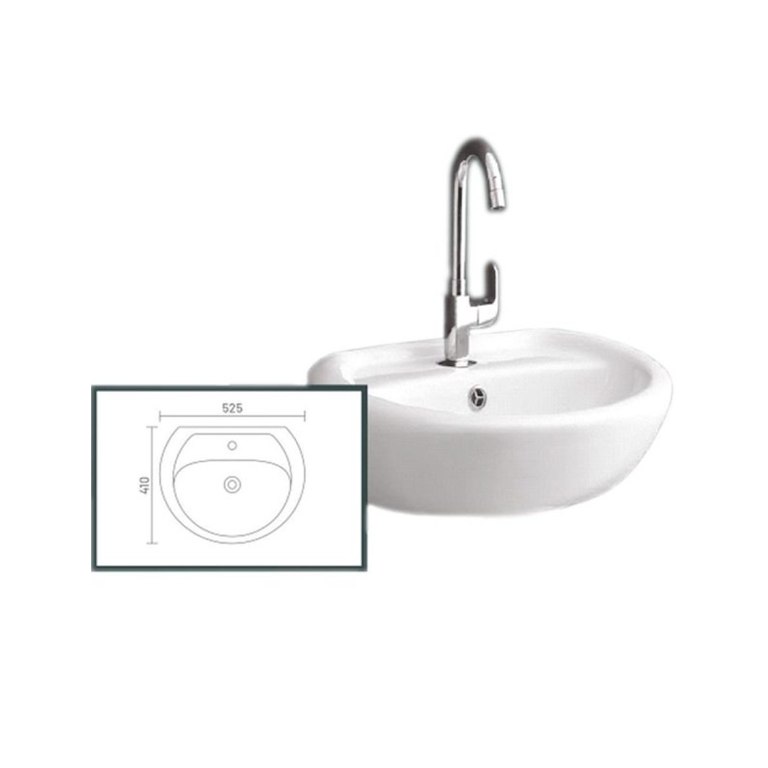 UMIVAONIK MOON 52×41 CM – ZIDNI LAVABO OD SANITARNE KERAMIKE