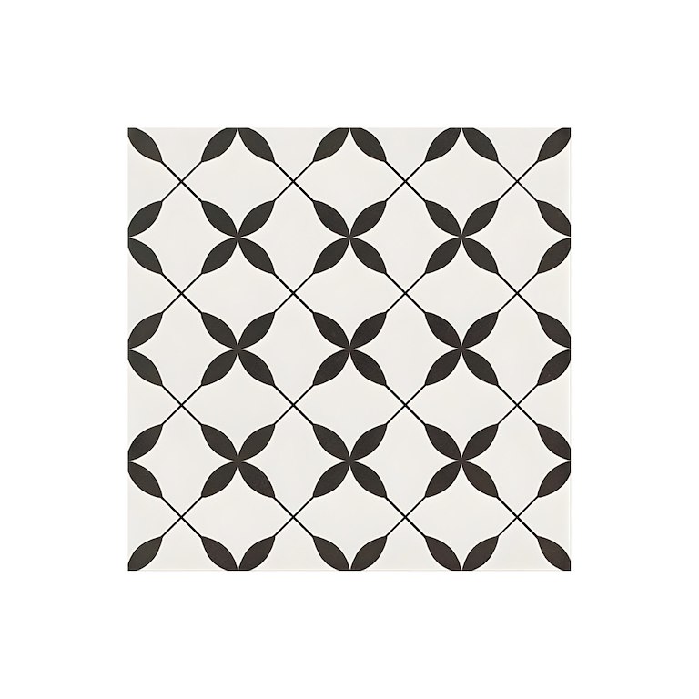 PATCHWORK CLOVER BLACK PATTERN 30×30 – MAT DEKORATIVNA PLOČICA