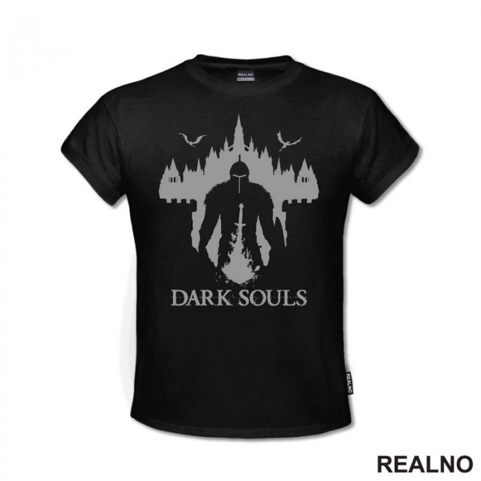OUTLET - CRNA MUŠKA MAJICA VELIČINE M - DARK SOULS