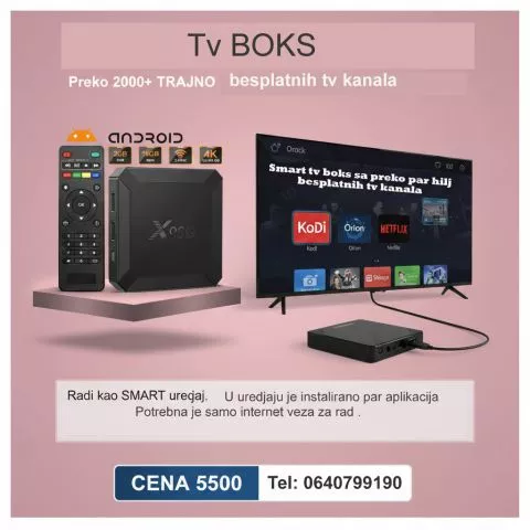 Tv Boks sa preko par hilj besplatnih kanala