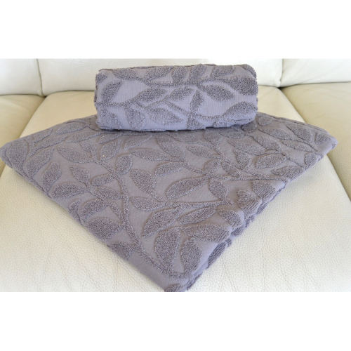 Peškir leaves 70X130CM 450G/M2 tamno siva