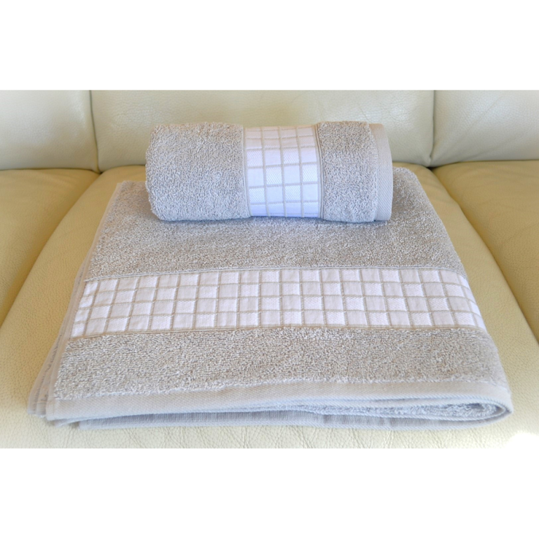 Peškir squares 50X90 450G/M2 siva
