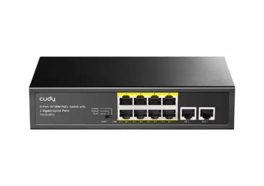 Svič 10/100 8+2-port PoE + 1Gbps RJ45 Cudy FS1010PG 120W