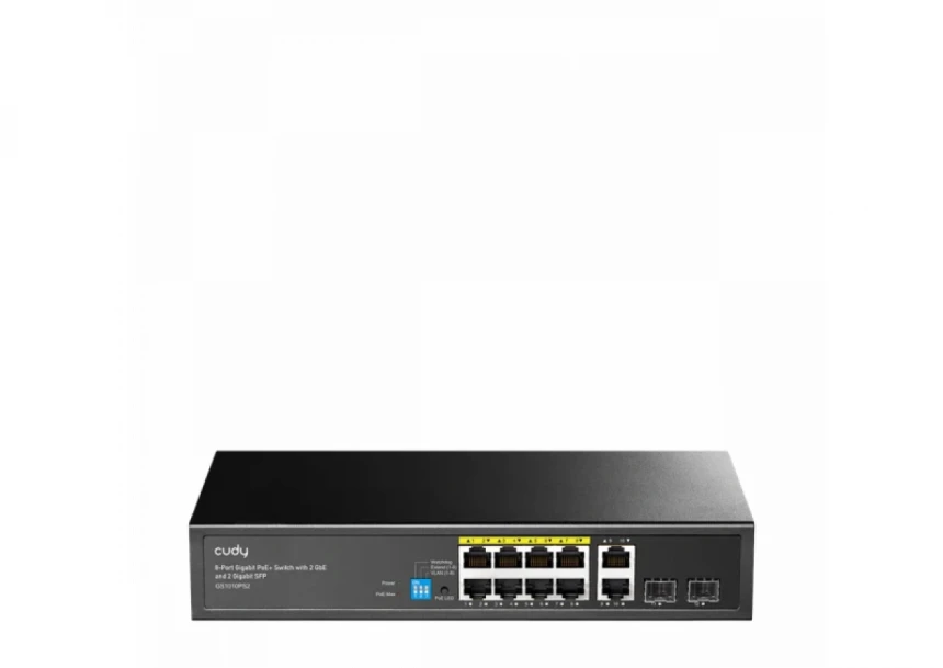 Svič 10/100/1000 10-port Cudy GS1010PS2/8 PoE+/2x Uplink/2x SFP/120W