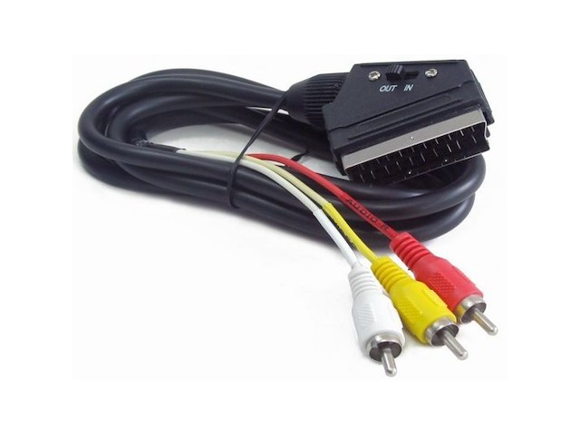 CCV-519-001 Gembird Bidirectional sa prekidacem RCA to SCART audio-video cable, 1.8 m FO
